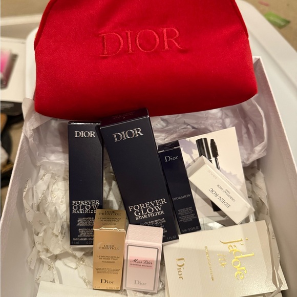 Dior | Makeup | Dior Beauty Set With Red Pouch | Poshmark